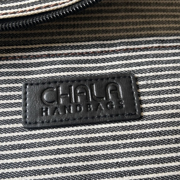 Chala | Bags | Chala Black And White Stripped Canvas Fat Cat Carryall ...